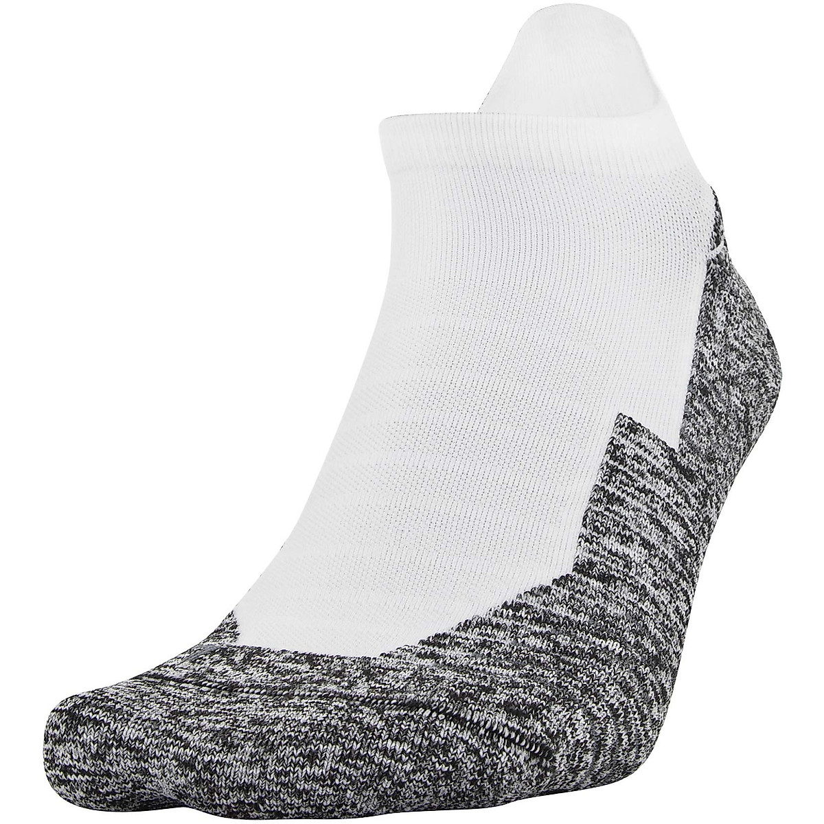Under Armour Unisex-Adult Run Cushion No Show Tab Socks, Multipairs , White/Pitch Gray (1-Pair) , Large