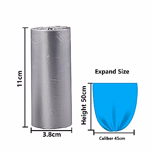 5 Rolls Small Trash Garbage Bags, 4 Gallon Strong Thin Material Disposable Kitchen Garbage Bags, Durable Plastic Trash Bags for Office Home Bedroom Garden Waste Bin, 100 Counts (Silver)