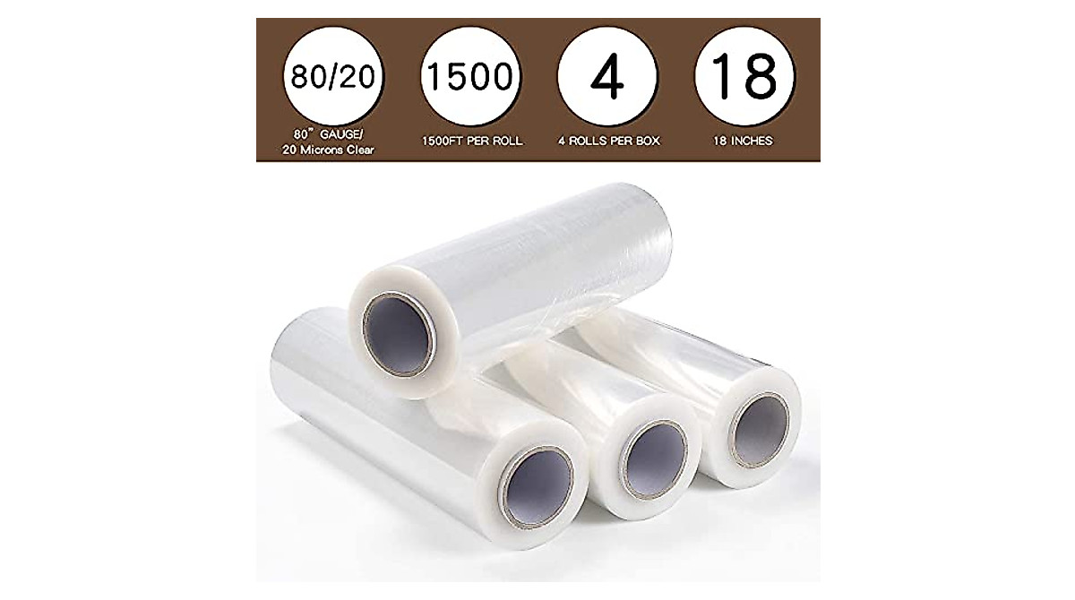 Prinko 18" Clear Cast Pallet Stretch Wrap - 4 Rolls