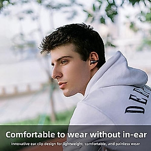 FUNGORGT Bluetooth Earbuds Wireless Headphones Bluetooth 5.3 Digital LED Display Clip on Earphones with Sports Stereo in Ear Clip on Headphones with Charging Case,for Sports/Workout-Black
