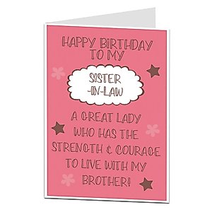 LimaLima Funny Birthday Card For Sister In Law