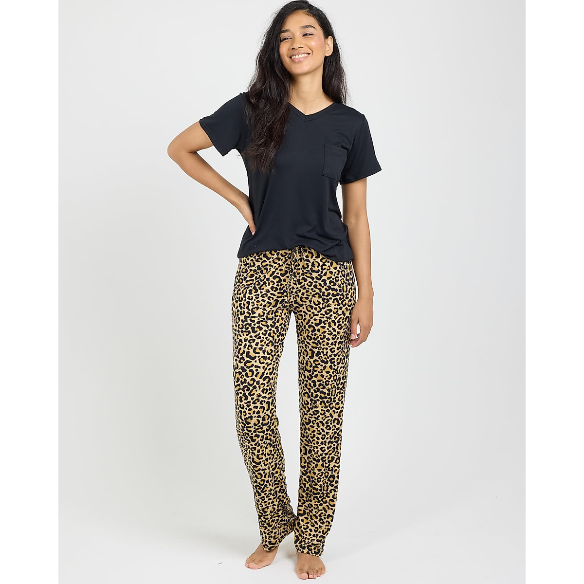 2 Pack: Short Sleeve Pajamas For Women Sets Womens Pajama Sets Two Piece Pj Summer Pijamas De Mujer Cotton Pjs Pants Loungewear Sleepwear Matching Ladies Bottoms Comfy Soft Pyjamas Teen Lightweight