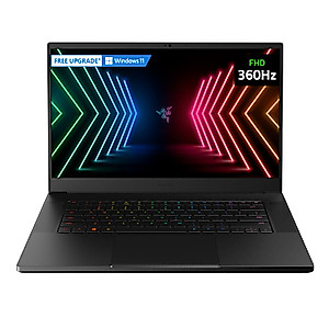 Razer Blade 15 Gaming Laptop: NVIDIA GeForce RTX 3070 - 11th Gen Intel 8-Core i7 CPU - 15.6” FHD 360Hz -16GB RAM - 1TB SSD - CNC Aluminum - Chroma RGB - THX Spatial Audio - Thunderbolt 3