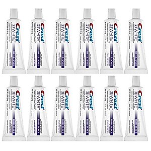 Crest 3D White Brilliance Toothpaste, Vibrant Peppermint, Travel Size, 0.85 oz (24g) - Pack of 12