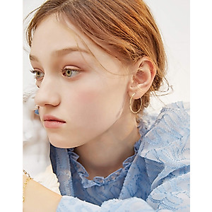 LOYALLOOK 4 Pairs Stainless Steel Clip On Hoop Earrings for Women Fake Hoop Earrings Spring Hoop Earrings For Non-Pierced Ears