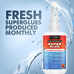 STARBOND Premium XL Speed Series "Thin" Super Glue, Super Fast Drying Time (3-5 Seconds), 56 Grams and 2 oz. Glue Remover [Bundle]