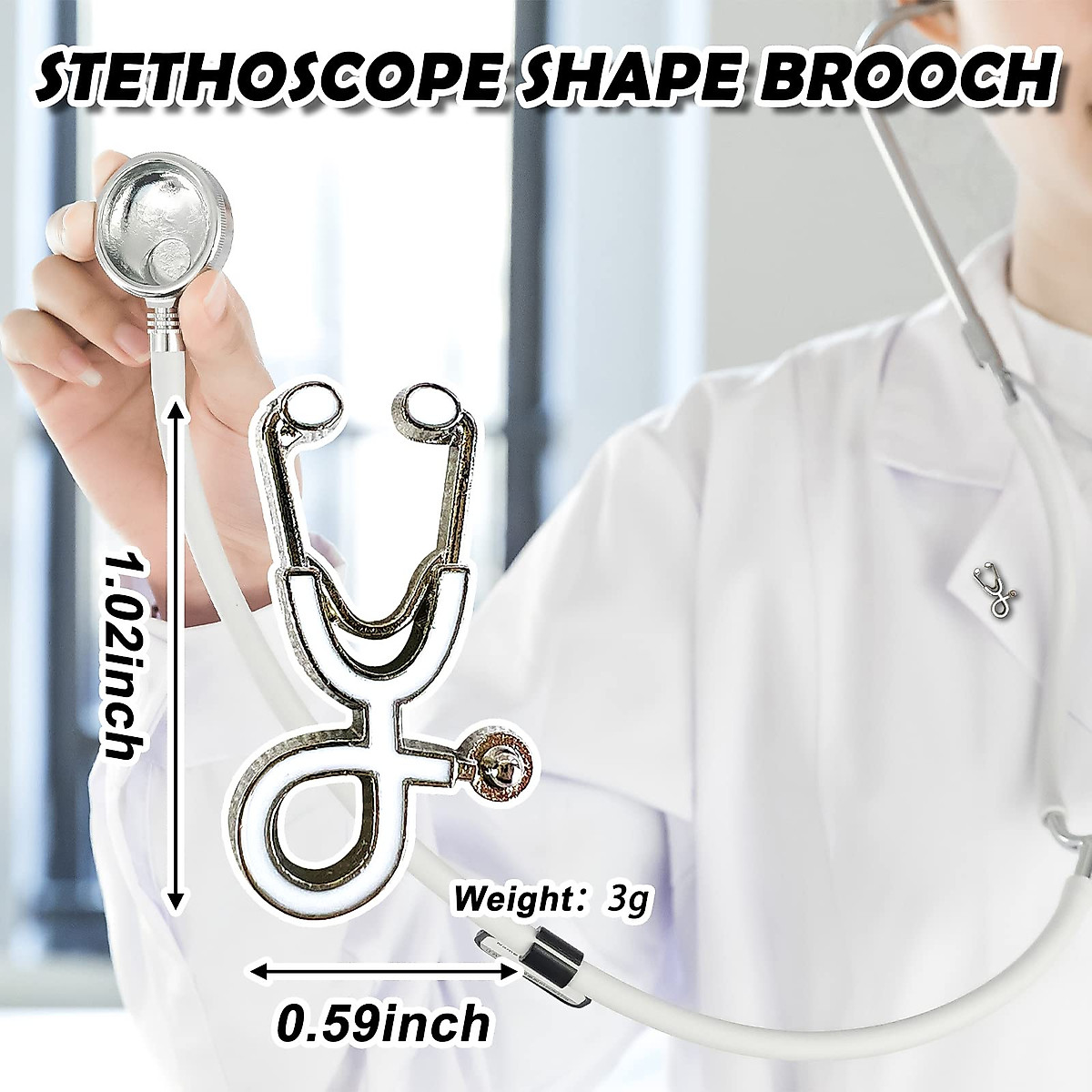 10 PCS Stethoscope Brooch Pins Nurse Doctor Pins Stethoscope Enamel Lapel Pin Schoolbag Pin Badges for Medical Students Clothing Bags Women Men Children Medical Assistant Gifts, Cartoon Jewelry Gift