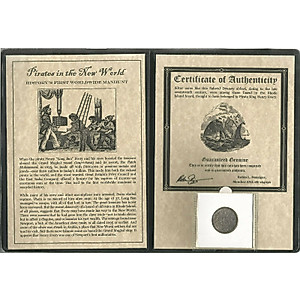 1695 No Mint Mark Authentic Pirate Silver Coin From 17th Century Belonged to Pirate King Henry Certificate Of Authenticity & Holder & Album Inc. $1 seller Very Fine