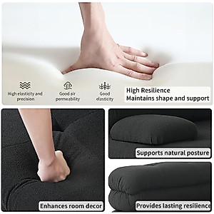 WJShome Modular Sectional Couch,Living Room Inline Sofa,73.23" Minimalist Sofa Couch,Lovesofa Deep Seat Couch Deep Seat (Black, 2 Seater)