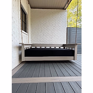 Sunbrella Twin Size Black Outdoor Canvas 4608 Fabric Zip On Mattress Cover for Porch Bed Daybed Swing Water Resistant Fabric