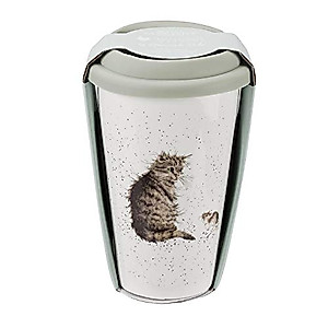 Wrendale WNLU78753-XW Travel Mug (Cat), Porcelain Multi Coloured, 16.5 x 16.5 x 15 cm