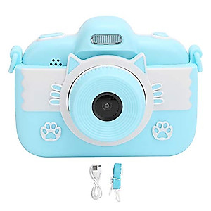 Mini Full HD Children Digital Camera, 2.8in Touch Display Screen Simple Buttons Video Camera, Digital Camera Toy Gifts for Children(Blue)