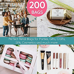 Choice Marts 200 Pink & Purple Merchandise Bags 100 Pink and 100 Purple 9"x12" Bags for Small Business 1.5Mil Thick Glossy Suitable for Retail And Boutiques With Handles