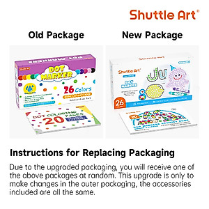 Shuttle Art Washable Dot Markers 26 Colors with Free Activity Book, Fun Art Supplies for Kids Toddlers and Preschoolers, Non Toxic Water-Based Paint Daubers, Dot Art Markers