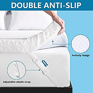 HARNY 3 Inch Gel Memory Foam Mattress Topper Queen Size, High Density Cooling Pad Pressure Relief Bed Topper for Back Pain, with Removable Breathable Soft Bamboo Cover, CertiPUR-US Certified