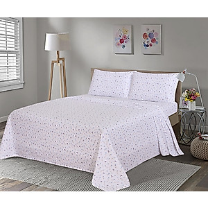 RUVANTI Flannel Sheets Queen Size - 100% Cotton Brushed Flannel Bed Sheet Sets - Deep Pockets 16 Inches - All Seasons Breathable & Super Soft - Warm & Cozy - 4 Pcs - Navlight