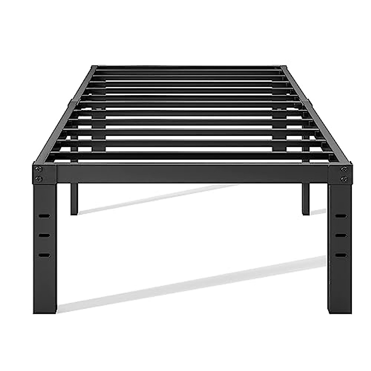 Caplisave 14-Inch High Metal Platform Bed Frame,Max 2000lbs Heavy Duty Metal Slat Support,Underbed Storage，Easy Assembly，No Box Spring Needed，Black,Twin