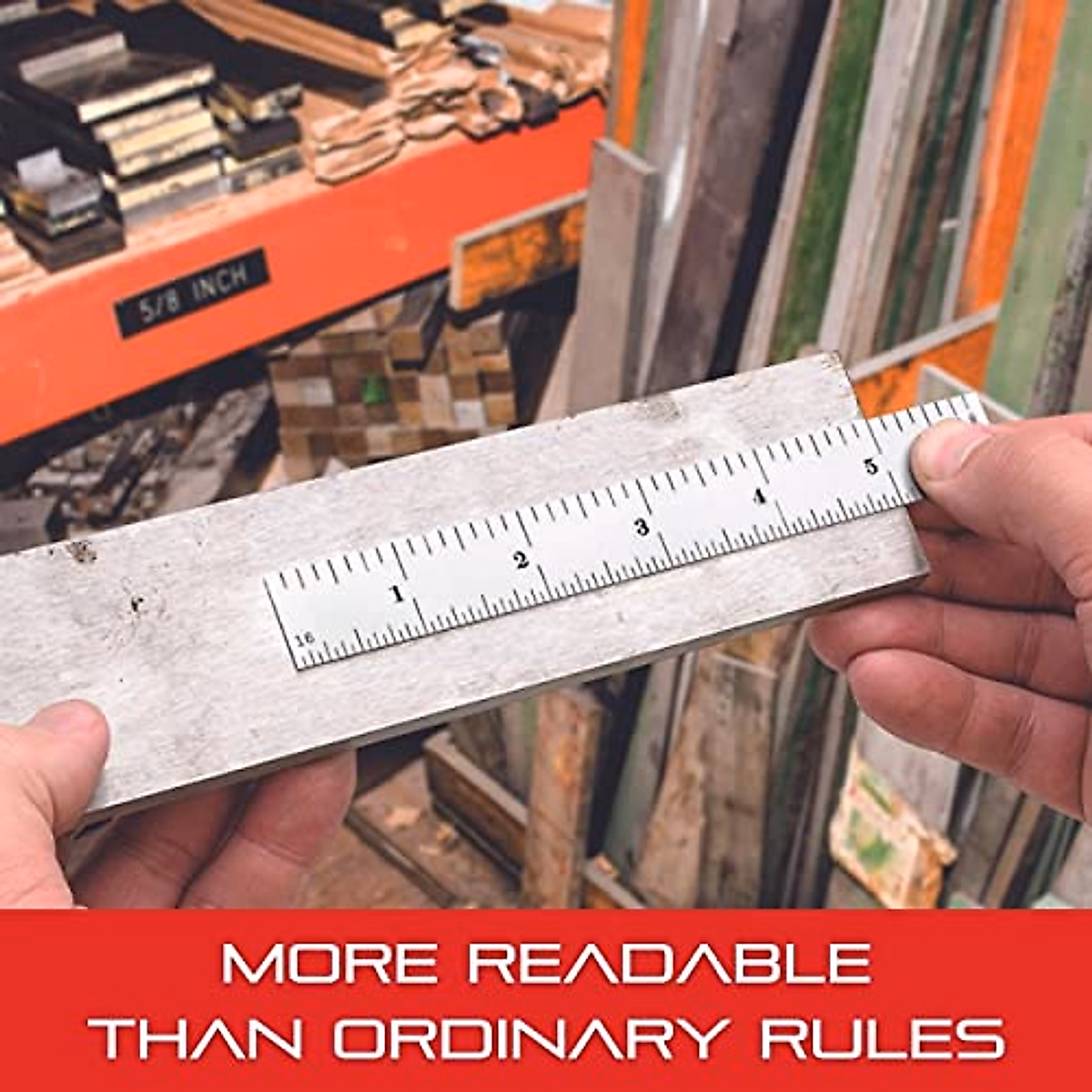 Starrett Full Flexible Steel Rule with Satin Chrome Finish, Quick Reading, and Inch Graduation - 6" Length, 10 Graduation Type, 1/64" Thickness - C310K-6