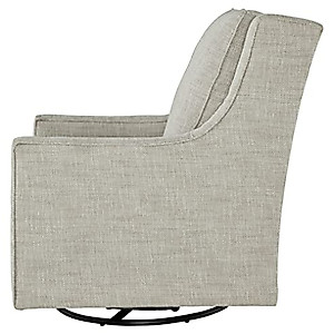 Signature Design by Ashley Kambria Casual Upholstered Swivel Glider Accent Chair, Gray