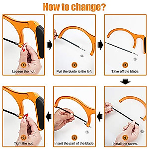 BEETRO Hacksaw Frame Set, 12’’ Hacksaw Frame, 6’’ Hacksaw Frame and 10'' Mini Hacksaw, Including Six Extra Blades, Handsaw for Metal, Wood, PVC Pipes