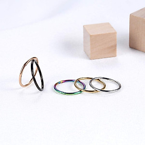 Lantine Septum Rings 316L Surgical Steel Septum Jewelry Nose Rings Hoops For Women Rook Daith Tragus Piercing Jewelry Hinged Cartilage Gold Hoop Earrings 16G