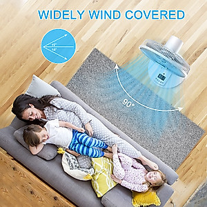 MYCARBON 16” Pedestal Fan with Remote, Ultra Quiet Oscillating Standing Fans with 9 Speed for Sleep Baby Adjustable Height 4 Wind Modes 5 Blade Powerful Wind, Auto Speed Regulation Energy Efficiency