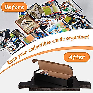 12 Pack Card Storage Box for Standard 20pt Trading Cards, Baseball Card Boxes Storage Collectible Trading Card Cases for Baseball, Sport Cards, Gaming Card Collecting (Black, 14 x 2.7 x 3.6 Inch)
