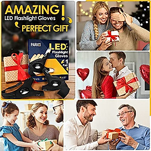 PARIGO Funny Gaming Socks and LED Flashlight Gloves - Stocking Stuffers Gifts for Men Women Teenage