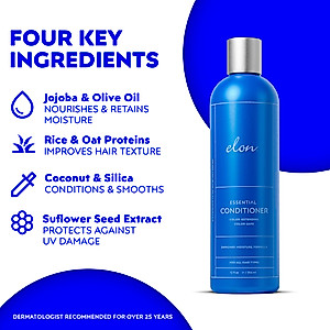 Elon Essential Conditioner for Women - Moisturizing Conditioner for Dry Hair, Nourish Damaged Hair, Protects Against UV Color Extending Moisture - Sulfate Free & Paraben Free (12 oz)