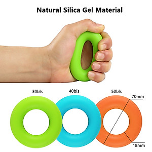 Hand Grip Strengthener Kit with Finger Exerciser, Finger Stretchers, Adjustable Hand Gripper and Exercise Rings, Strength Trainer for Athletes, Pianists, Guitar and Therapy