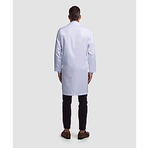 Professional Unisex 100% Cotton Lab Coat for Men and Women, Multiple Pockets, Classic Fit, Snap Closing, 40" Length (L)