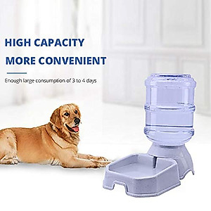 whatBYDs Dog Cat Large Automatic Feeder Bowl Food Water Dispenser Non-Spill Pet Container Flatware 3.8L - Black for Water Apple