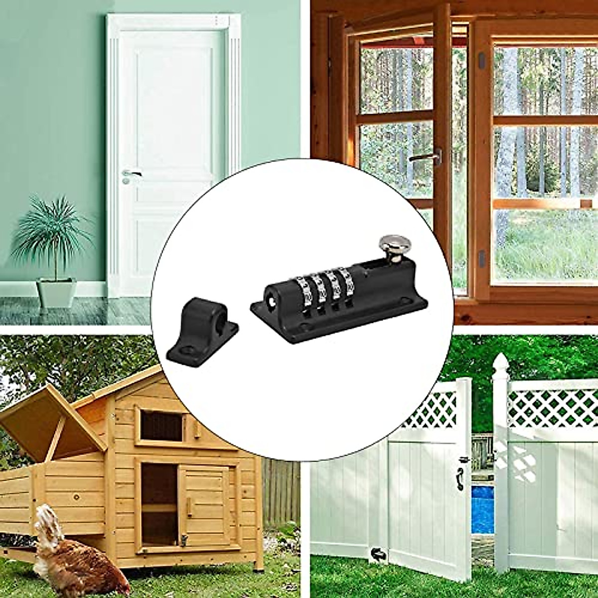 Alloy Household Button Doorbolt Digital Lock with Combination Locking AntiTheft Feature Ideal for Pool Maintenance Kits (Black Latch Lock)