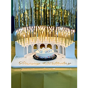 100 Tall Gold Birthday Candles Perfect for Milestone Birthday Cakes and Decoarations, 3.25 inches -100 Pack