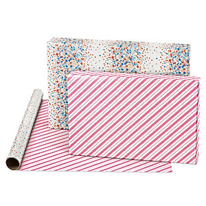 American Greetings 175 sq. ft. Reversible Wrapping Paper for Birthdays, Weddings, Bridal Showers, Baby Showers and All Occasions, Multicolored Polka Dots (1 Roll, 30 in x 70 ft.)