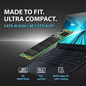 Transcend 120GB MTS820S M.2 2280 SATA3 SSD, Internal Solid State, Compatible with Laptop & PC Desktop - TS120GMTS820S