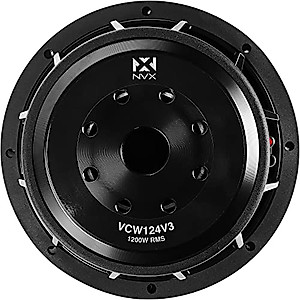 NVX VCW124v3 (VCW124 Version 3) 2400 Watt Peak (1200W RMS) 12" VC-Series v3 Dual 4-Ohm Car Subwoofer…