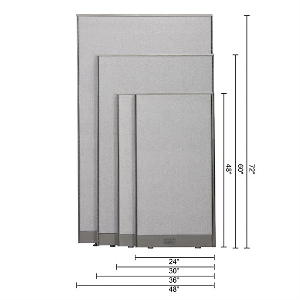 GOF 4Ft Single Office Partition, Large Fabric Room Divider Panel, Custom Built Workstation (48" w x 48" h)