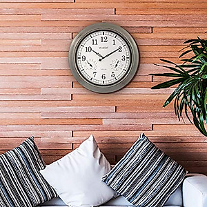 La Crosse Technology WT-3181PL-INT 18 inch Atomic Outdoor Clock with Temperature & Humidity