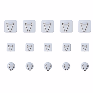 Ruwado 15 Pcs Plate Hanger Invisible Self Adhesive Square Round Wall Dishes Hook Holders for Bathroom Kitchen Office Pictures Photo Frame Wall Art Décor Supplies (15 Pcs)