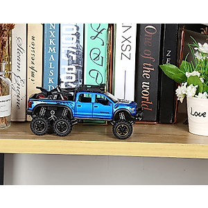 SASBSC Toy Pickup Trucks for Boys F150 Raptor Diecast Metal Model Car with Sound and Light for Kids Age 3 Year and up Blue