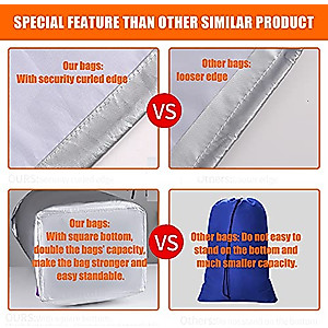 3-Pack Large Travel Laundry Bag, Dirty Clothes Storage Bag with Drawstring, Organizer Waterproof and Heavy Duty Stitching, Idea for Store Clothes, Blankets, Toys (Silver, Medium)