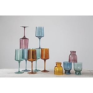 Creative Co-Op Wine Glass, 4 Colors