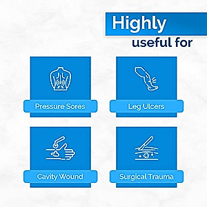 Calcium Alginate Wound Dressing 8" x 8" -Simpurity- Individual Thick Pads Antimicrobial Alginate Dressing Fiber Padding Medical Soft Wound Care for Bed Sore-Pressure Sore-Diabetic Foot, Box of 10
