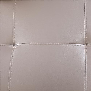 NOTOP 3-Piece Faux Leather L-Shaped Sectional Sofas, Button Tufted Upholstered Couch Set with Right Chaise Longue and Storage Ottoman, for Living Room, Home, Office, Latte