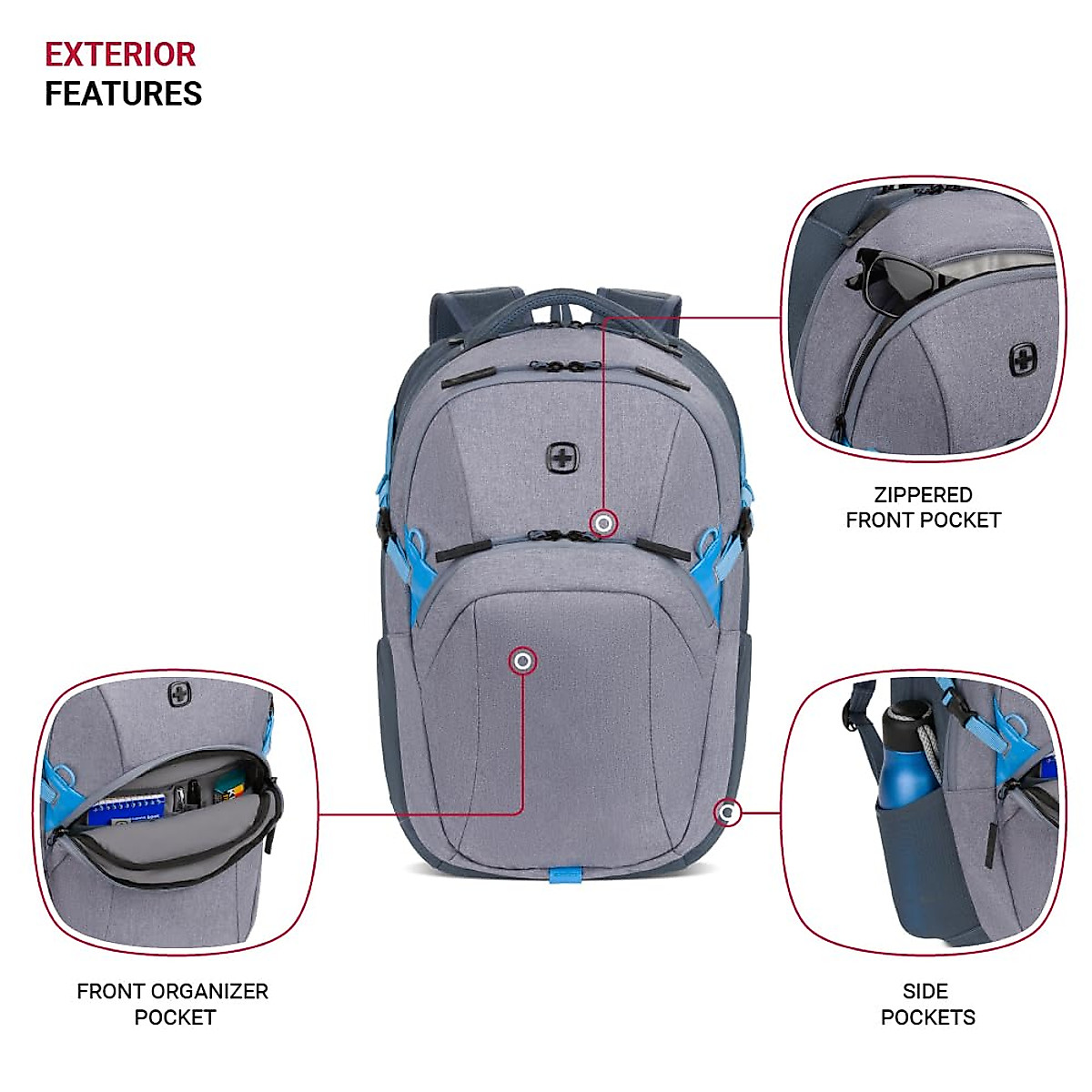 SwissGear UrbanPro, Light Grey/Blue Heather, 18.5-Inch