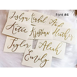 Custom Name Decals for Wedding Party DIY Personalized stickers Bridesmaid Seating Charts Cards Tumbler Hangers Cup Champagne Glasses