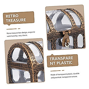 TOYANDONA 1pc Pirate Transparent Treasure Chest Pirate Toys Plastic Storage Box Mini Treasure Chest Pirate Treasure Box Pirate Candy Box Mini Pirate Treasure Chests Gold Coin Storage Case