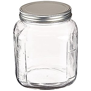 Anchor Hocking 2-Quart Cracker Jar with Brushed Aluminum Lid, Set of 4