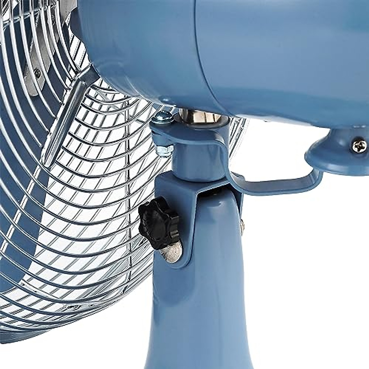 12 Inch Vintage Desk Fan, Desktop Oscillating Fan, Adjustable and Oscillating 3-speed Airflow, for Bedroom, Dining Room, Living Room, Den and Game Room, Small and Large Rooms, (Blue Linen Fabric)